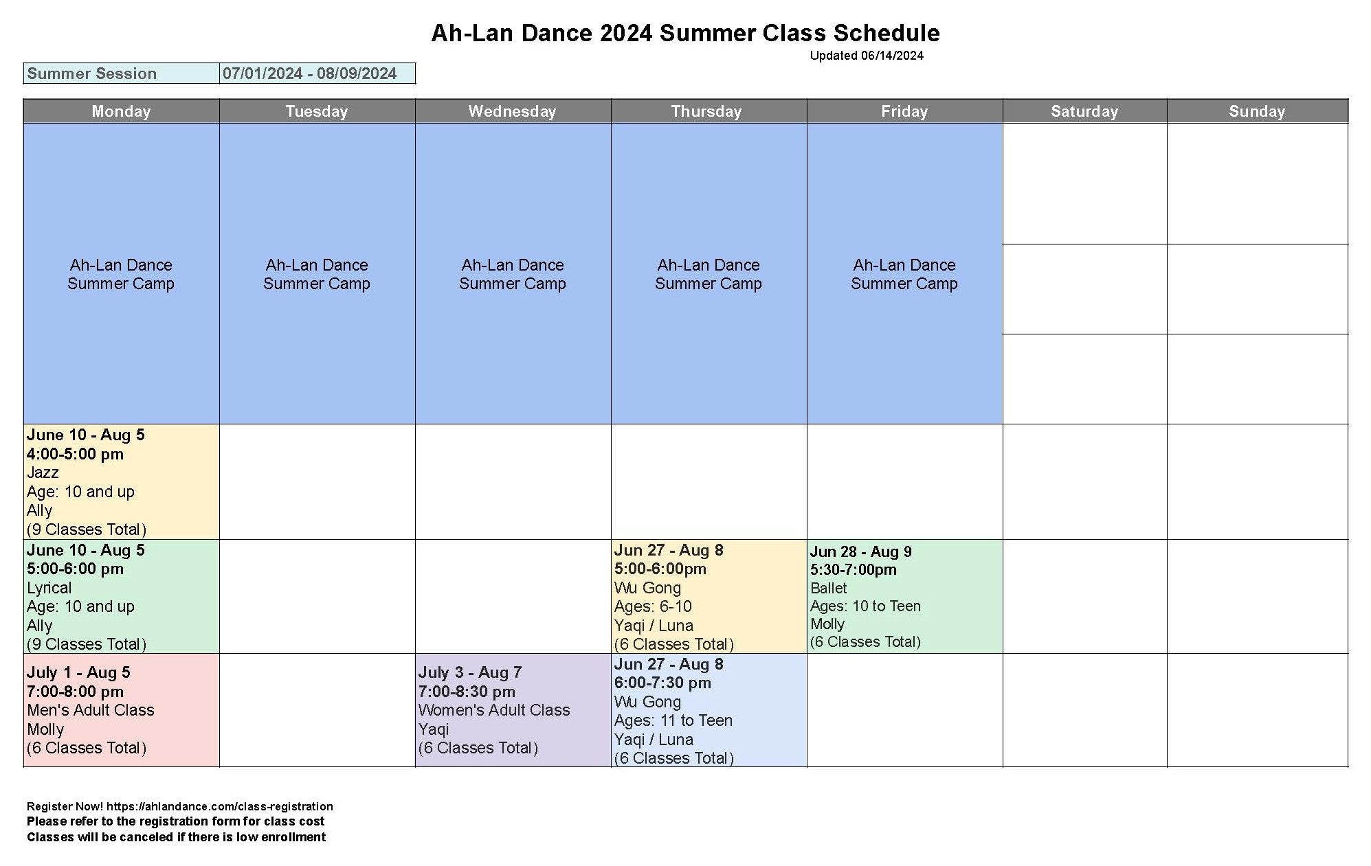 Summer Classes | Ah-Lan Dance